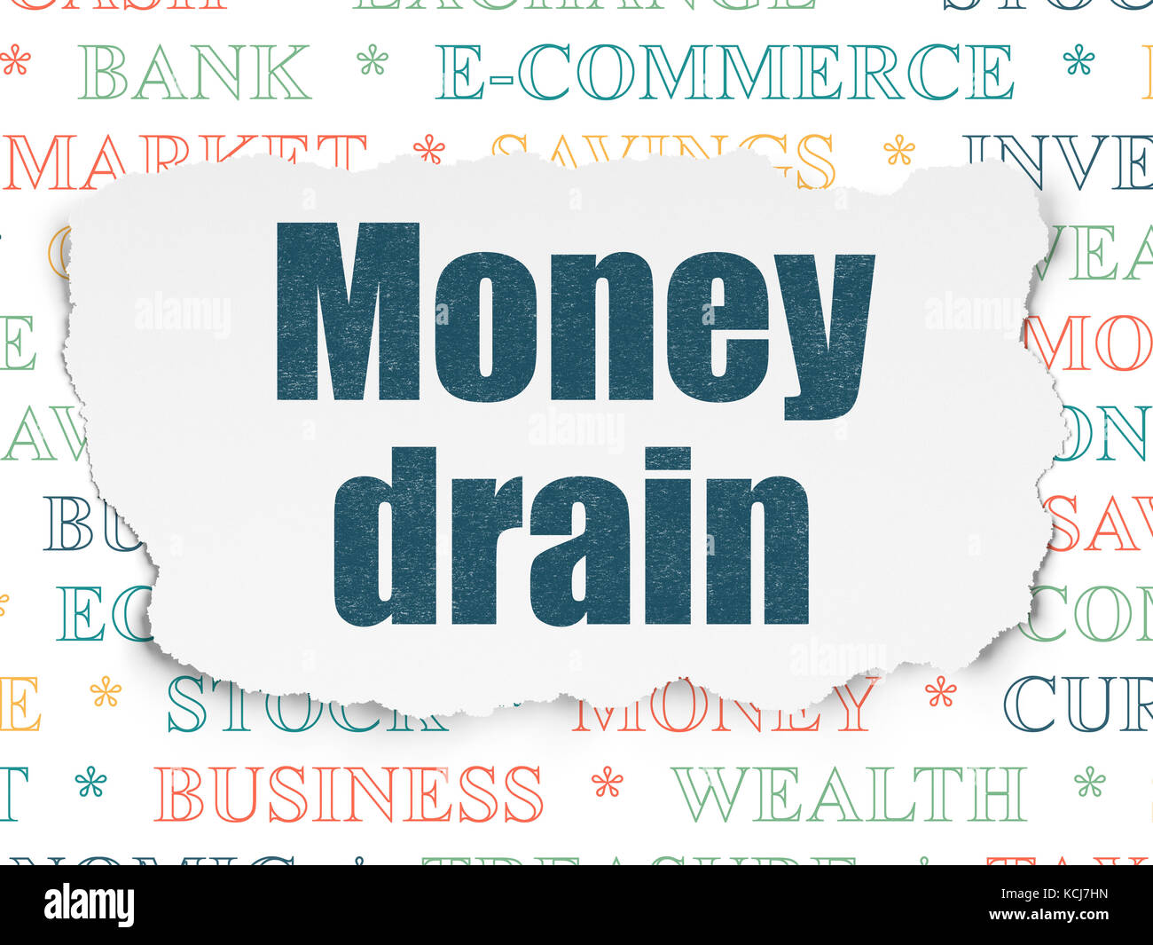 Currency concept: Money Drain on Torn Paper background Stock Photo - Alamy