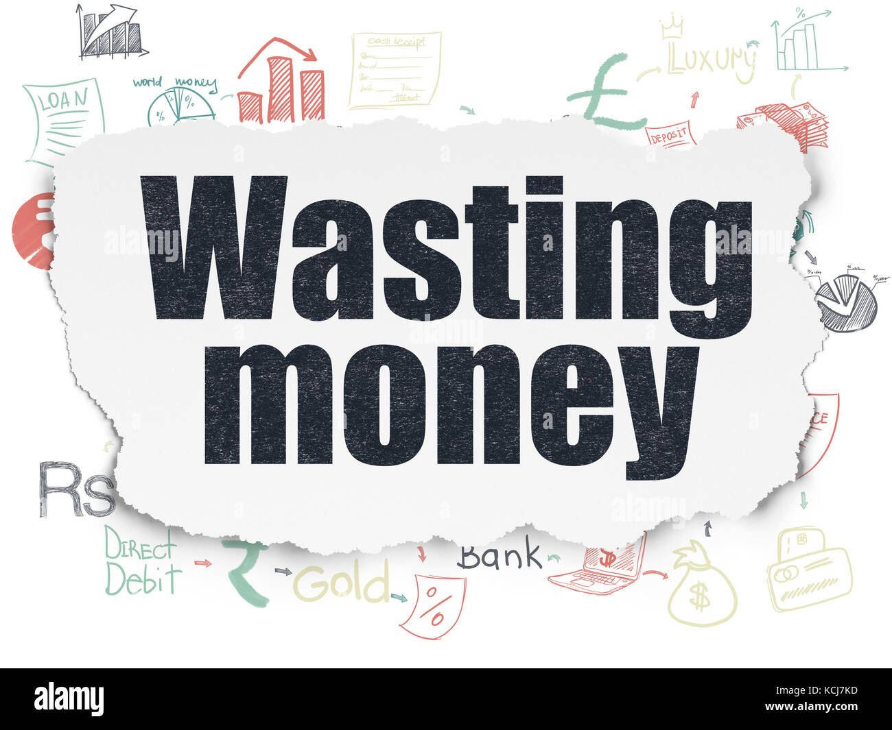Money concept: Wasting Money on Torn Paper background Stock Photo - Alamy