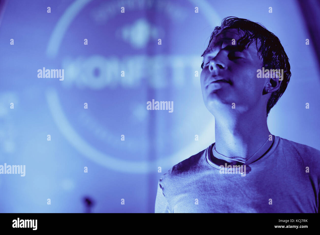 The Danish synthpop band First Hate performs a live concert at Papirøen ...