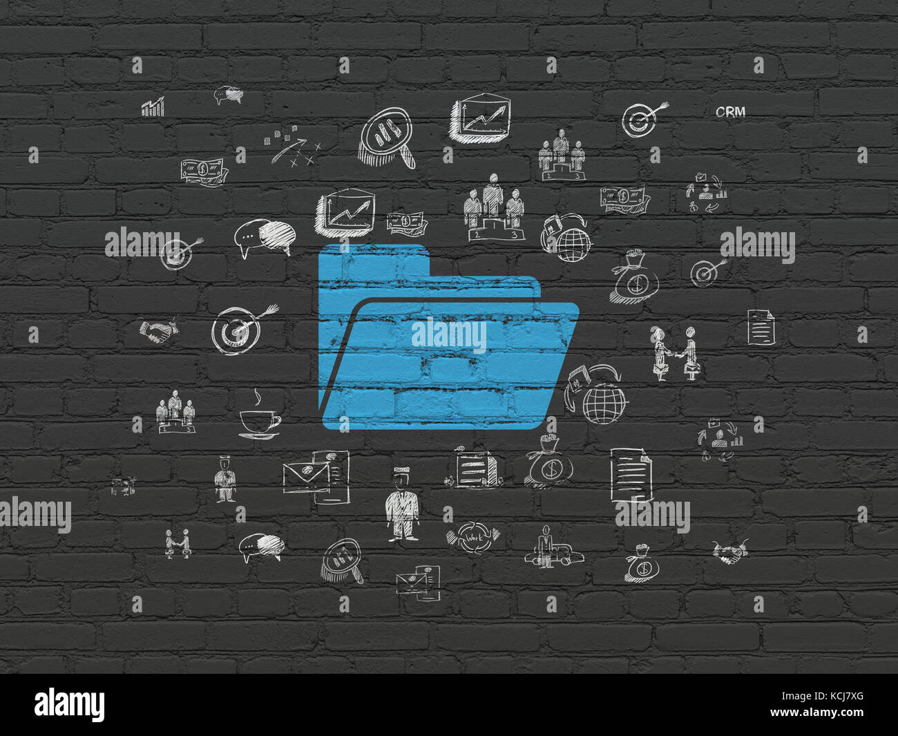Finance concept: Folder on wall background Stock Photo - Alamy