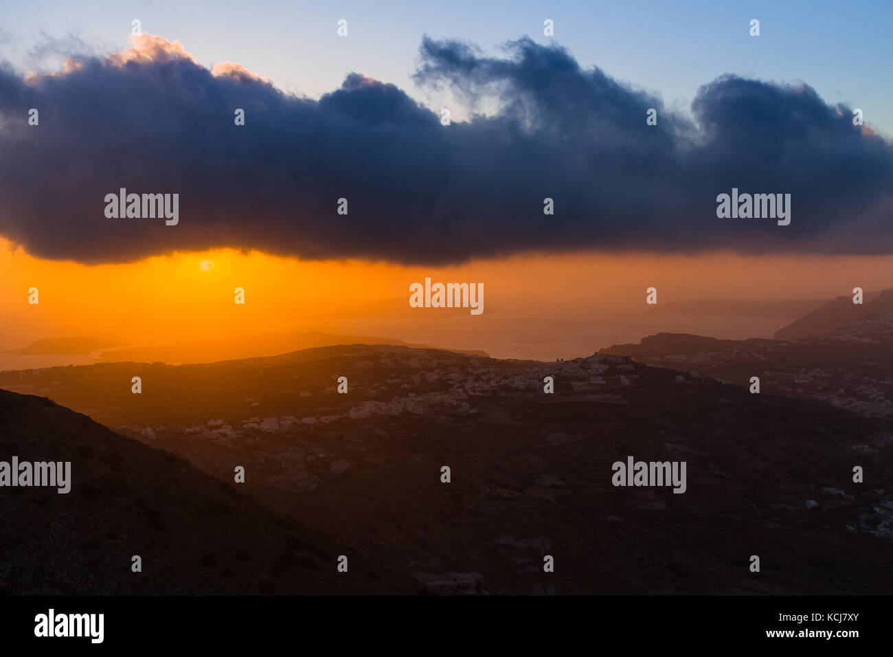 sunset over santorini from the top Stock Photo - Alamy