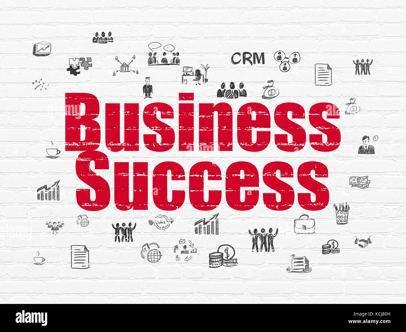 Business concept: Business Success on wall background Stock Photo - Alamy