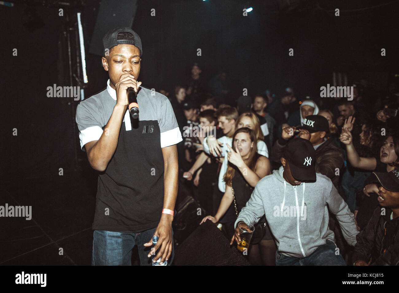 The English grime rapper and lyricist Ice Kid performs a live concert ...