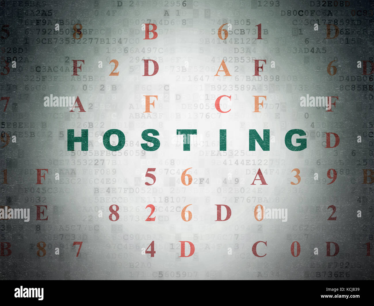 Web design concept: Hosting on Digital Data Paper background Stock ...