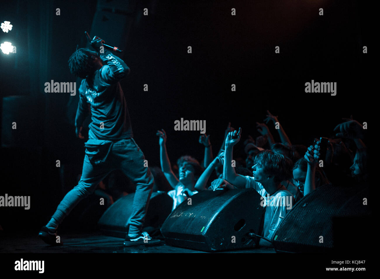 The American rapper and lyricist Isaiah Rashad performs a live concert ...