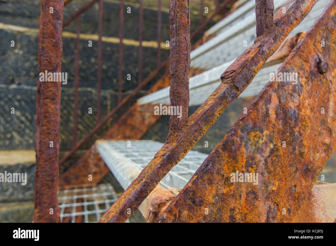 Very rusty seaside stairs, texture & colour - photo Stock Photo - Alamy