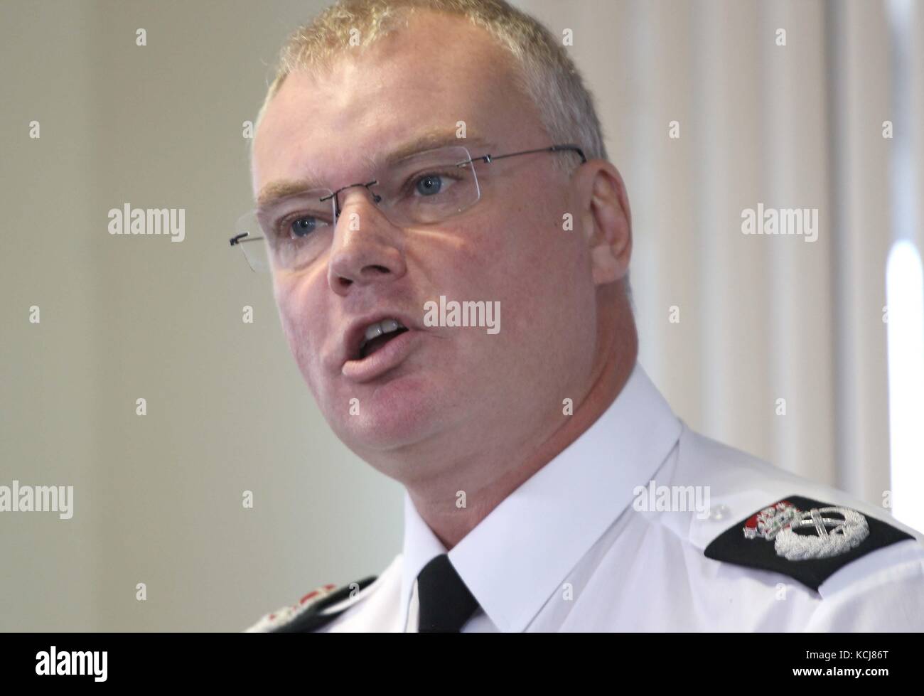 Mike Veale, chief constable of Wiltshire Police, speaks to the media ...