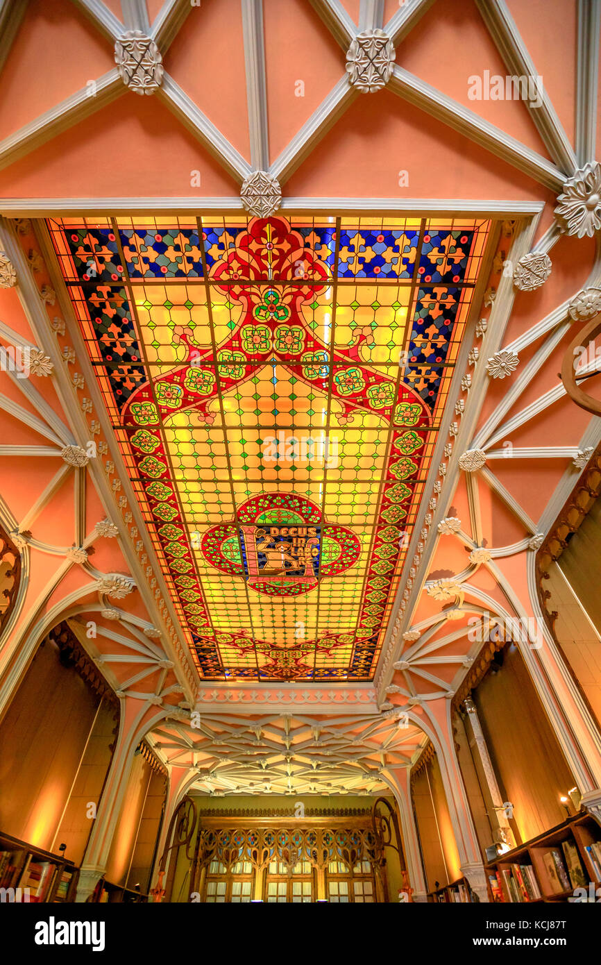Library Lello ceiling Stock Photo - Alamy