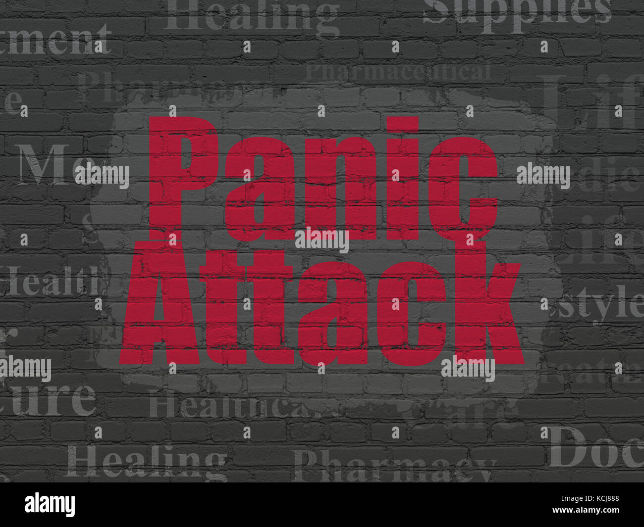 Healthcare concept: Panic Attack on wall background Stock Photo - Alamy