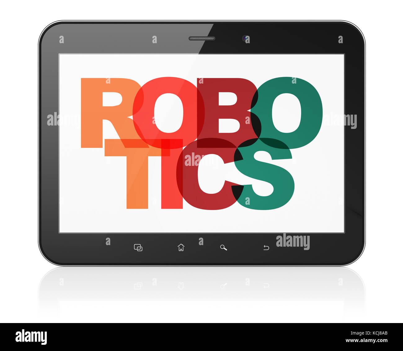 Science concept: Tablet Computer with Robotics on display Stock Photo ...