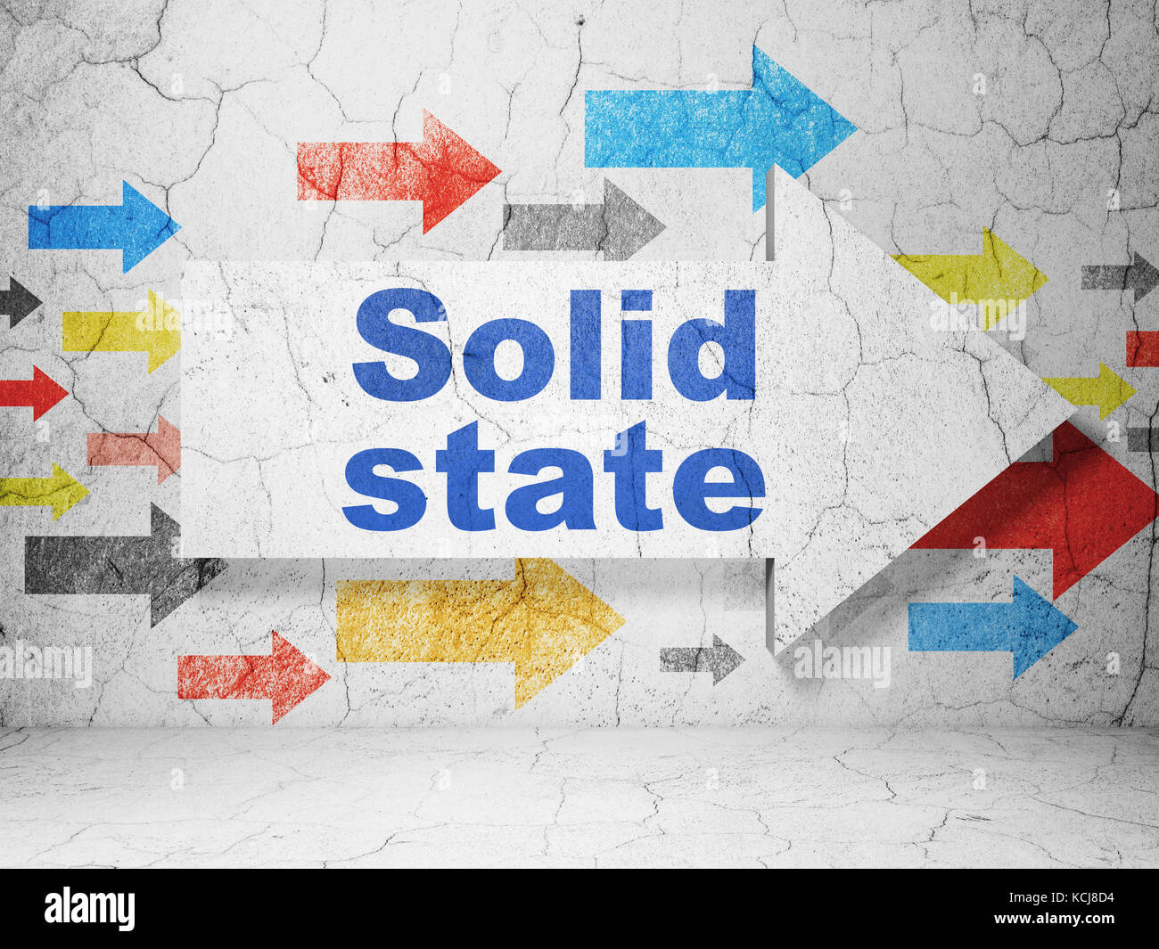 Science concept: arrow with Solid State on grunge wall background Stock ...