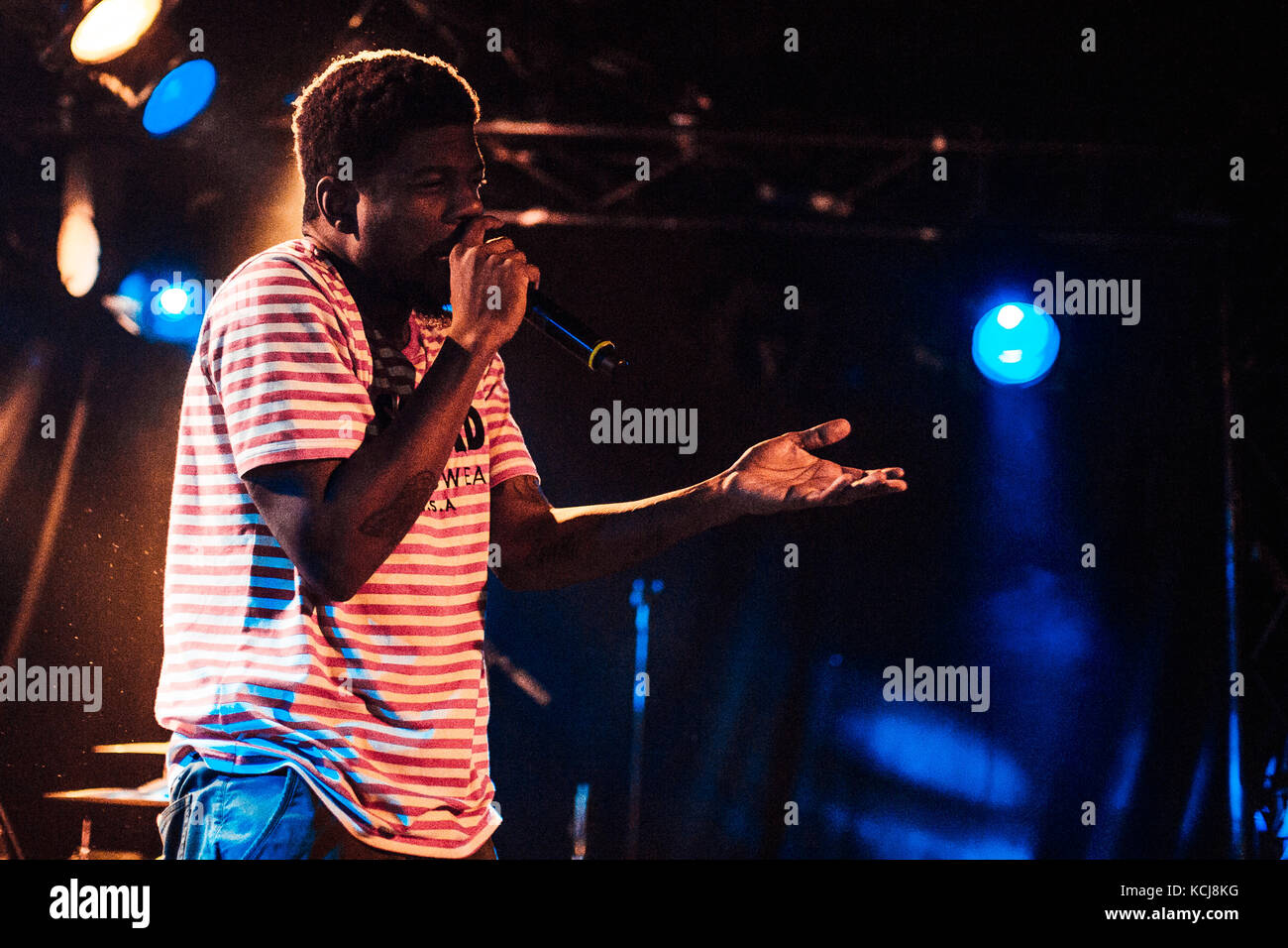 The American rapper and lyricist Mick Jenkins performs a live concert ...