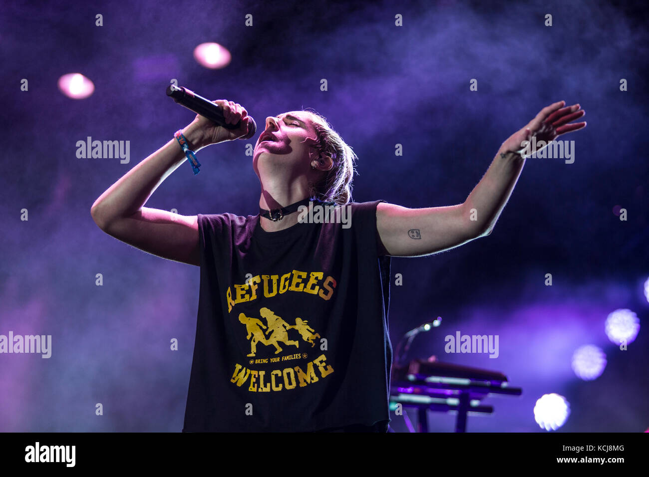 The Danish singer, songwriter and musician MØ performs a live concert ...