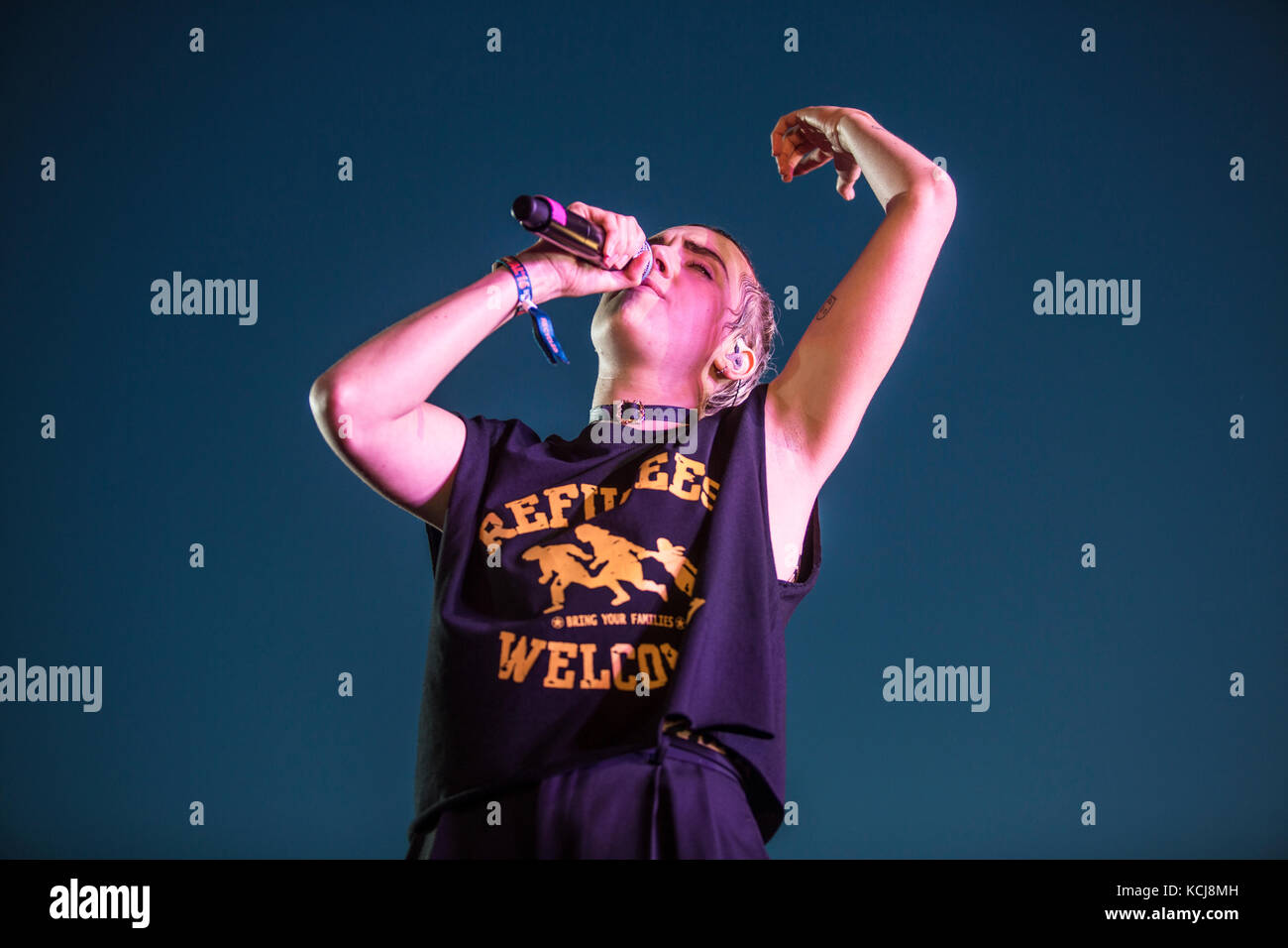 The Danish singer, songwriter and musician MØ performs a live concert ...