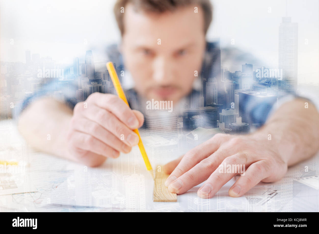 Close up of serious engineer Stock Photo - Alamy