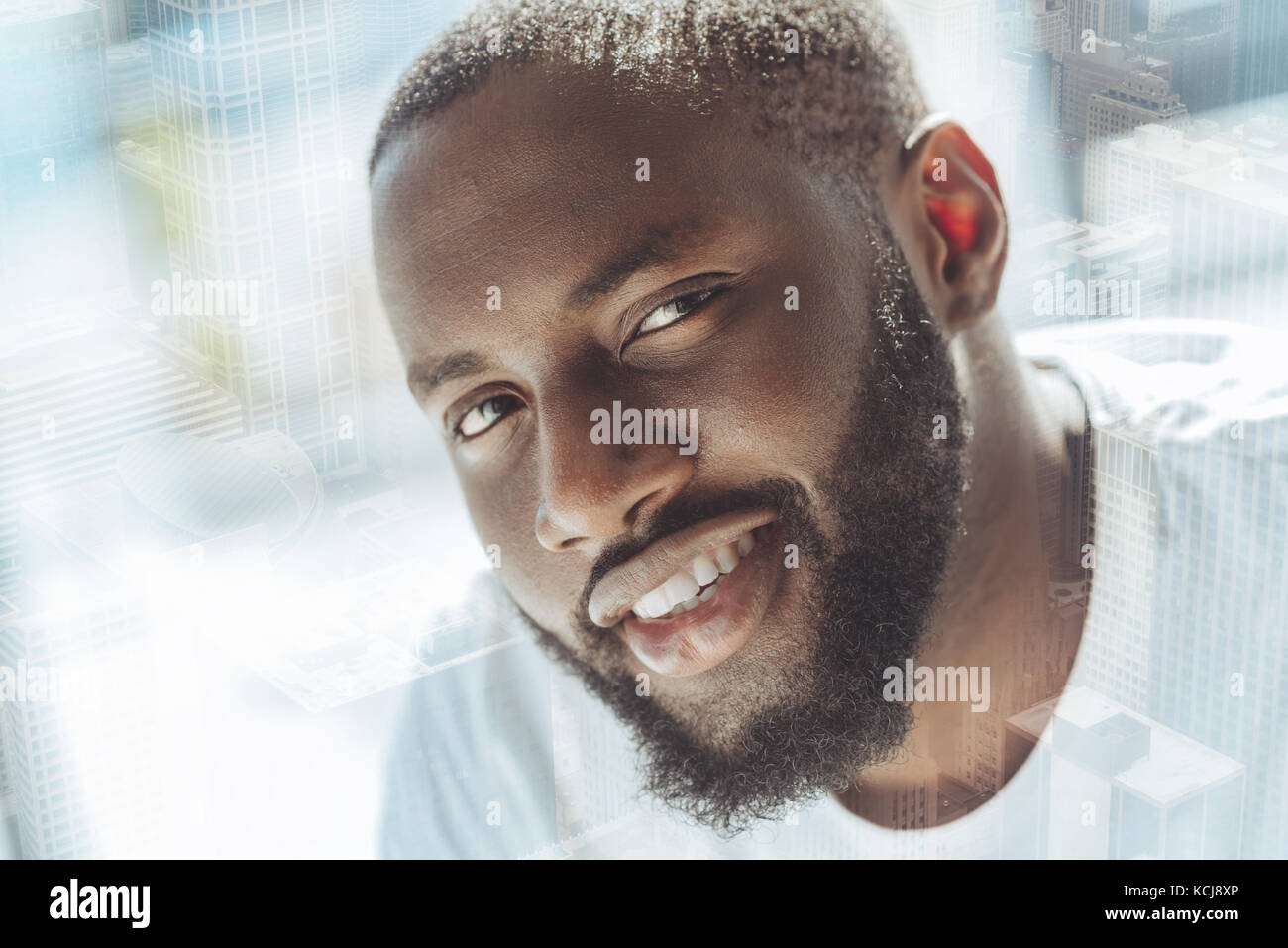 Close up of curious handsome man Stock Photo - Alamy