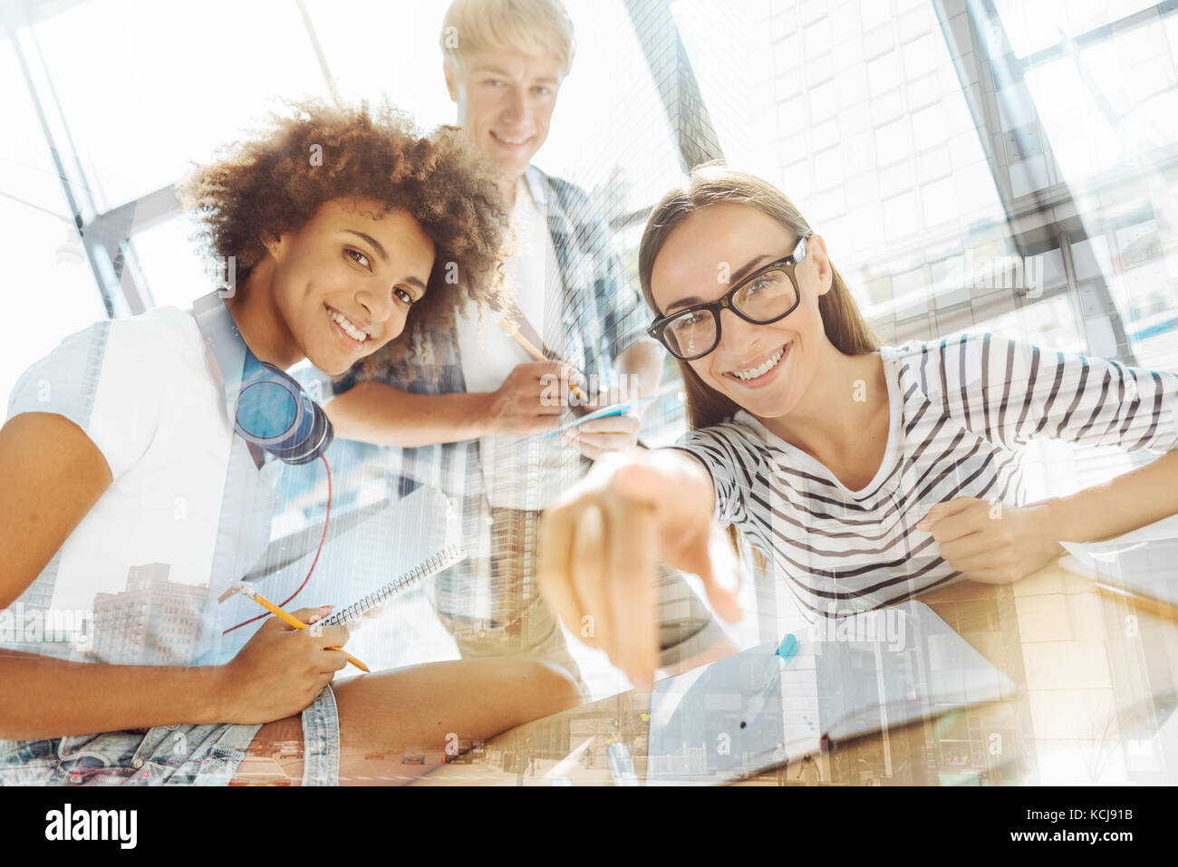 Diligent students preparing for exams together Stock Photo - Alamy