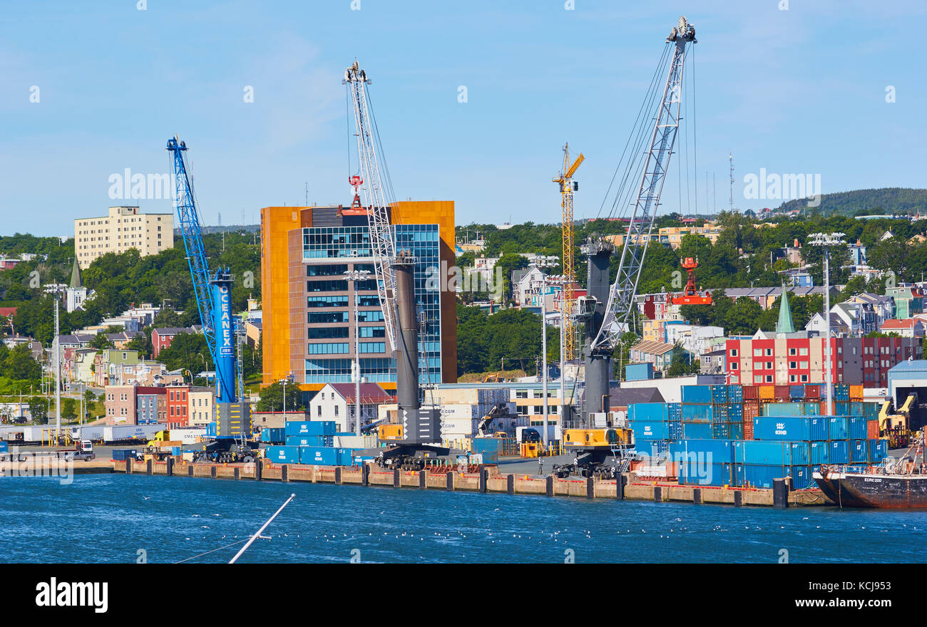 Commercial container port, St John's, Newfoundland, Canada Stock Photo ...