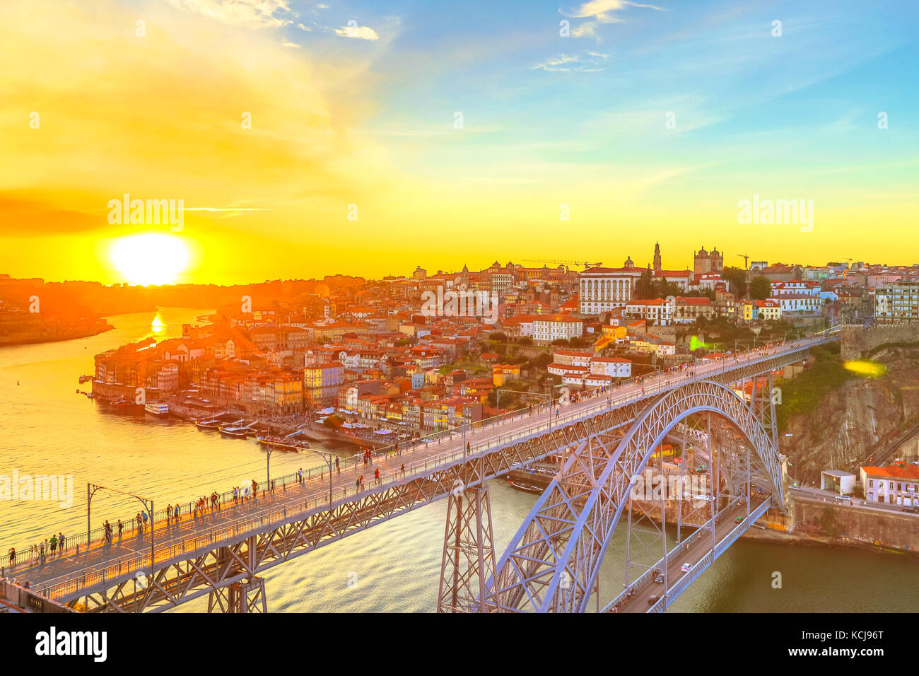 Porto sunset skyline Stock Photo - Alamy