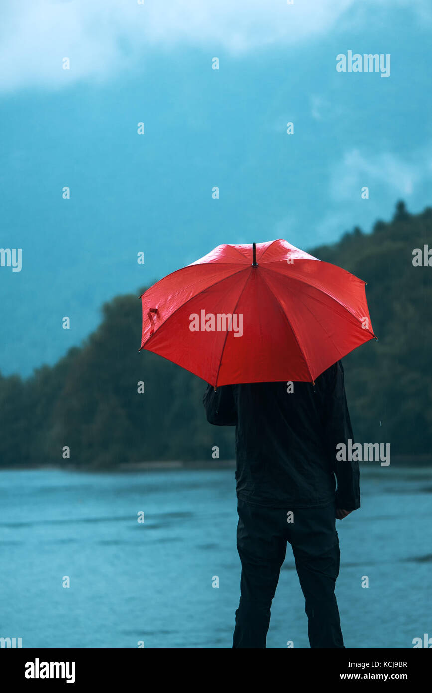 Sad Lonely Guy In Rain