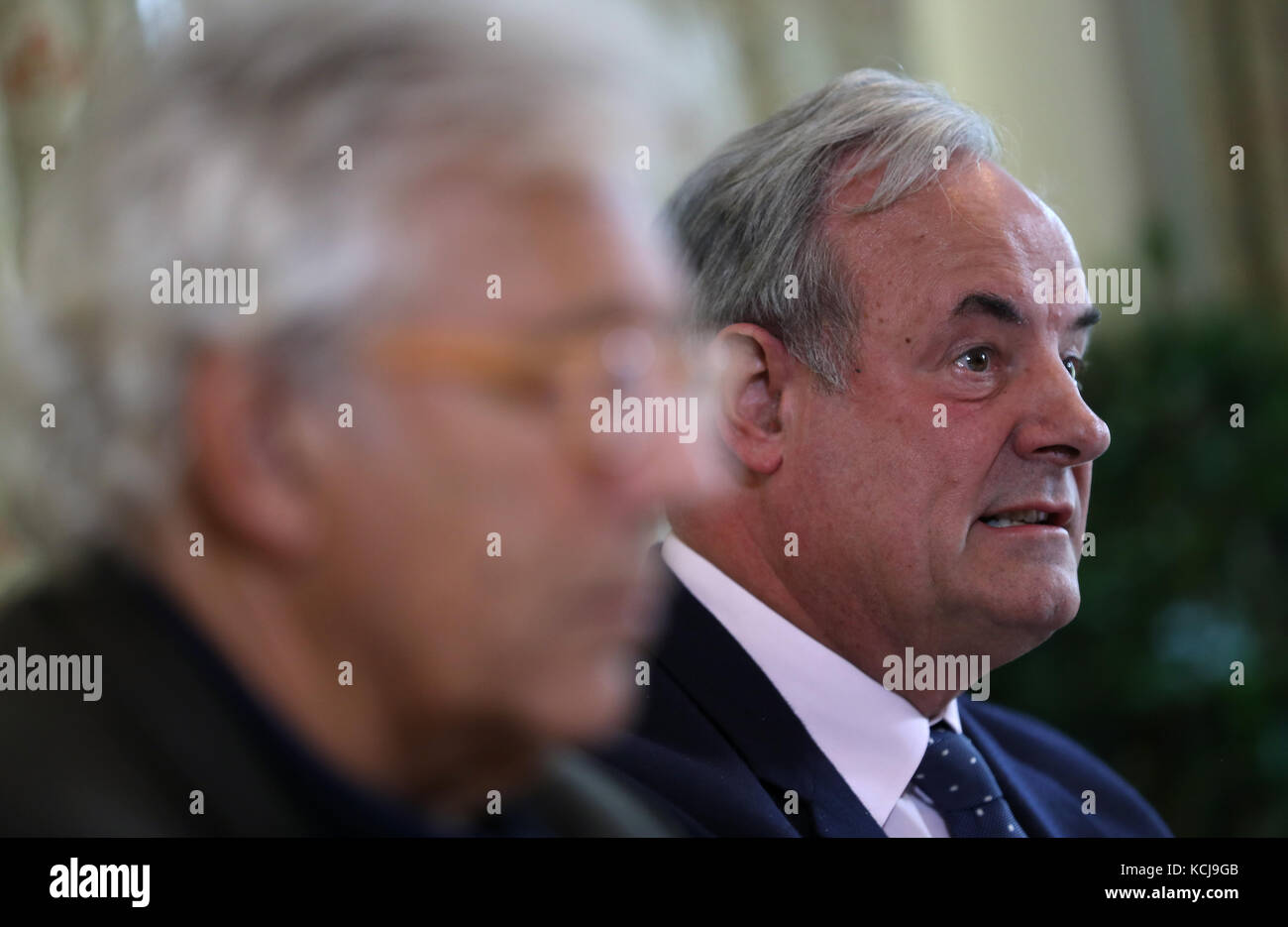 James Gray, MP for North Wiltshire (right) at a press conference at ...