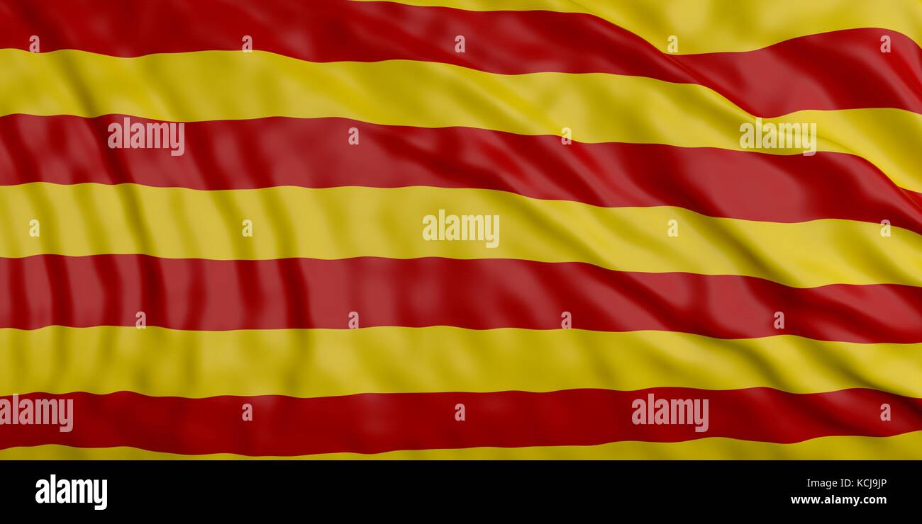 Catalonia waving flag texture background. 3d illustration Stock Photo ...