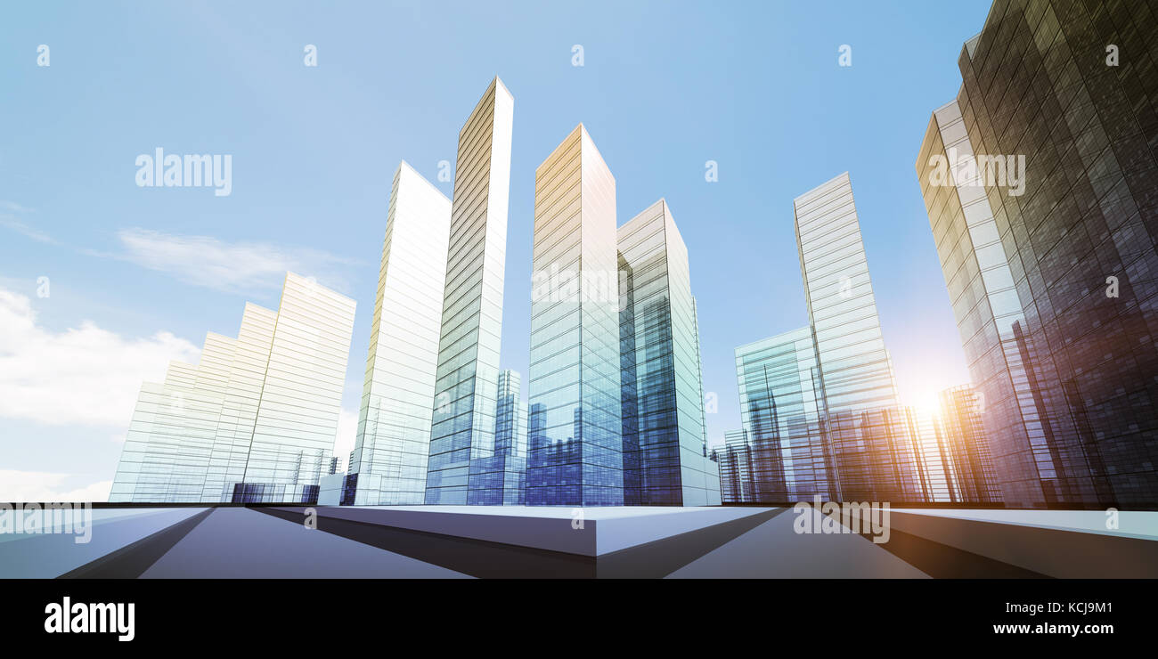 Abstract 3d city model hi-res stock photography and images - Alamy