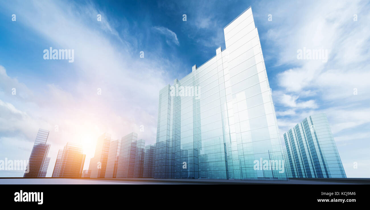 Abstract city scene 3d rendering Stock Photo - Alamy