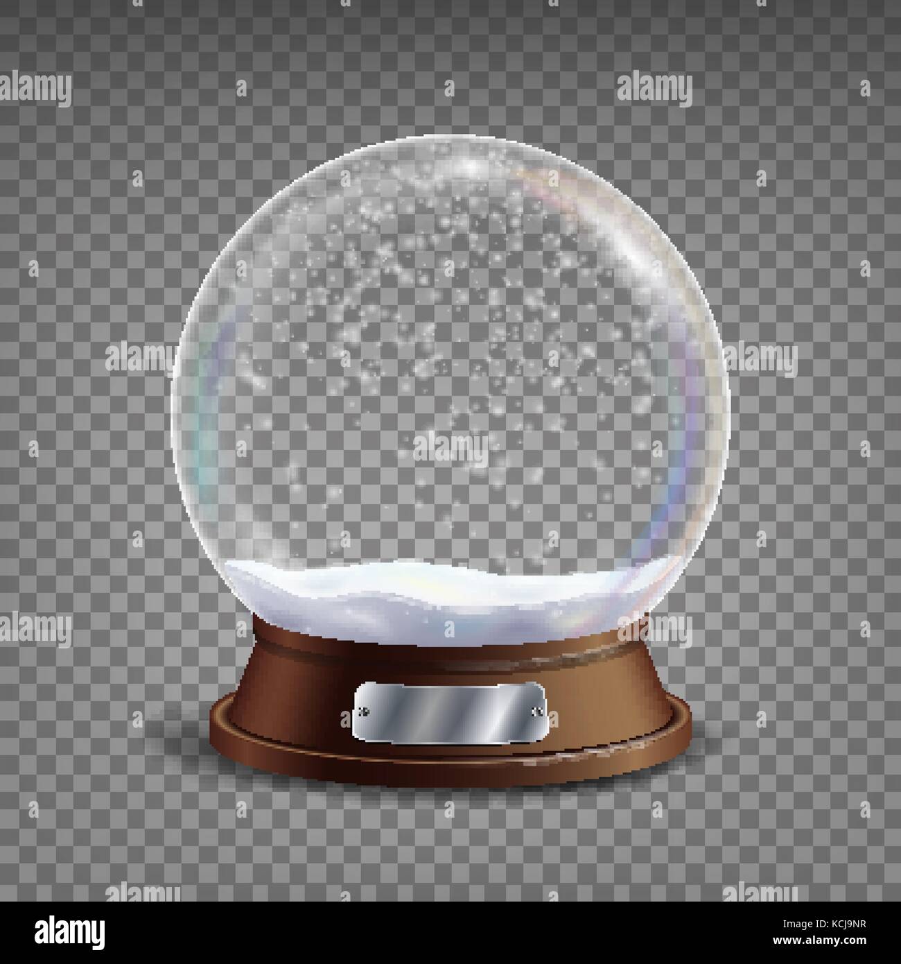 3d Classic Snow Globe Vector.Glass Sphere With Glares And Gighlights ...