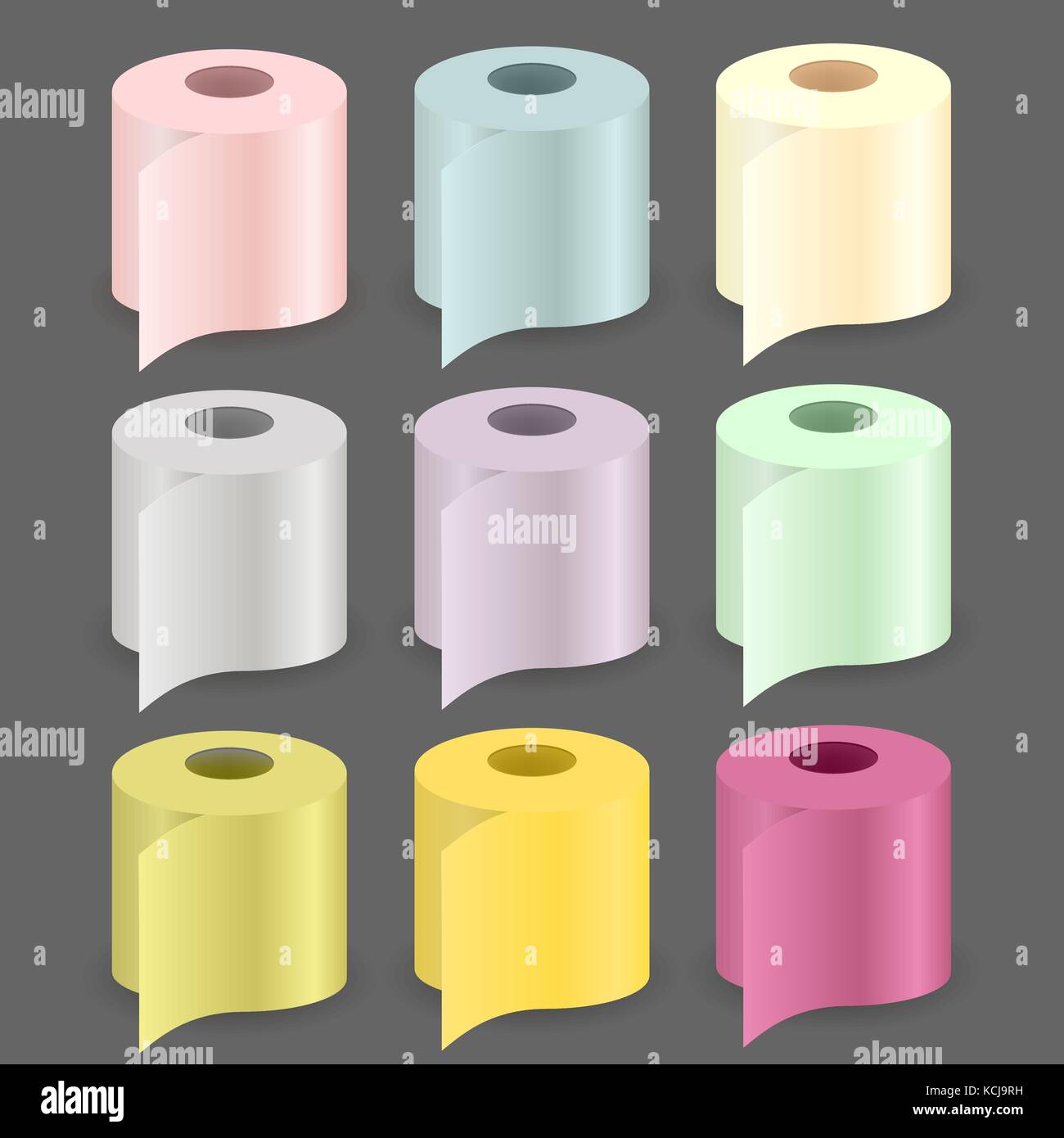 Colorful Paper Roll Set Stock Vector Image & Art - Alamy