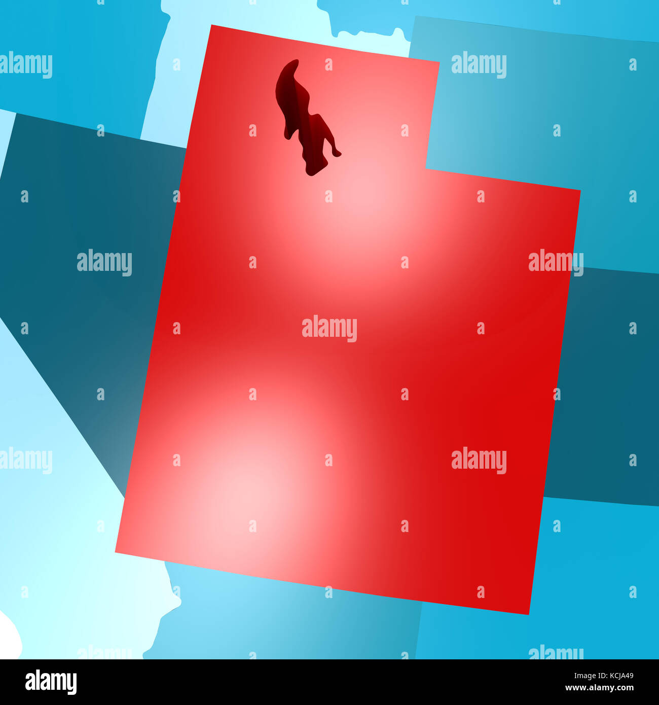 Utah map on blue USA map image with hi-res rendered artwork that could ...