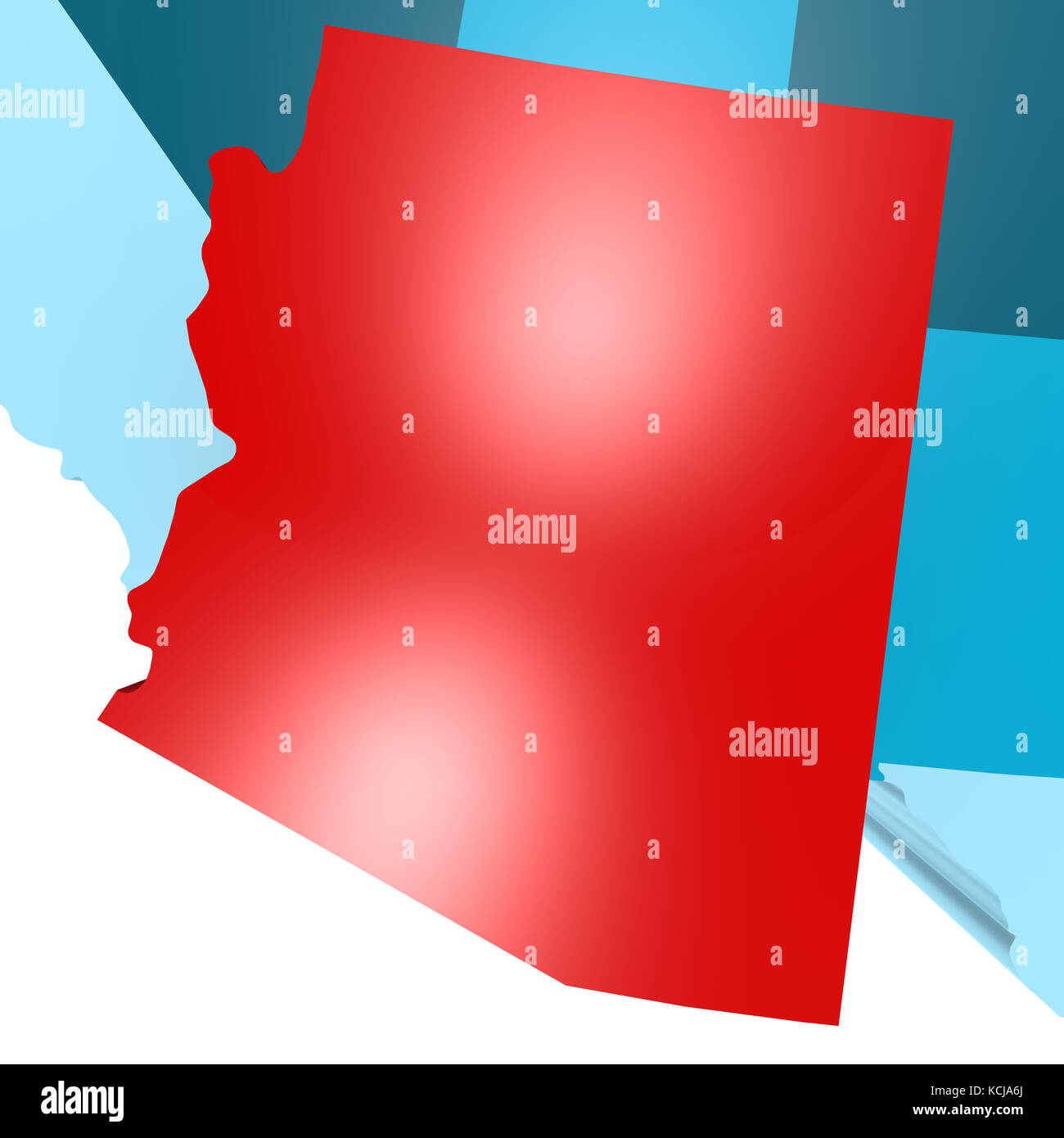 Arizona map on blue USA map image with hi-res rendered artwork that ...
