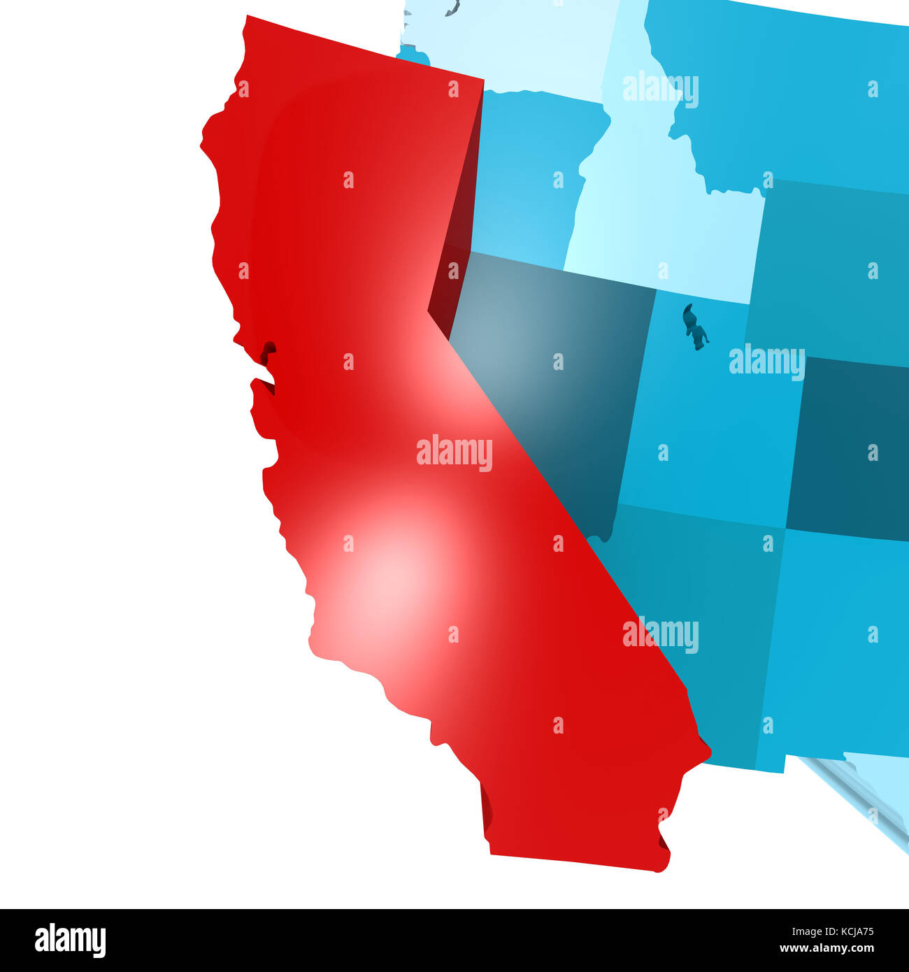 California map on blue USA map image with hi-res rendered artwork that ...