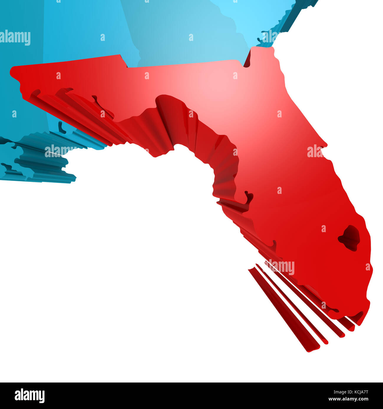 Florida map on blue USA map image with hi-res rendered artwork that ...