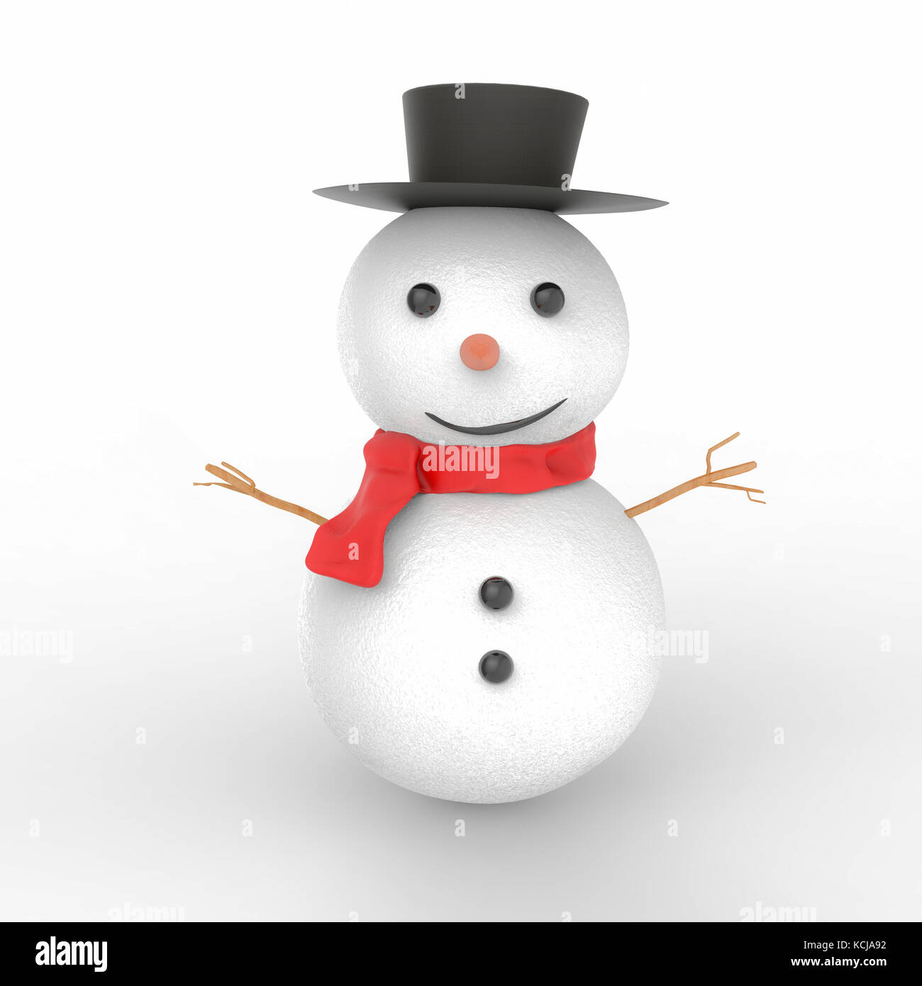 3d rendering smiling snowman Stock Photo - Alamy
