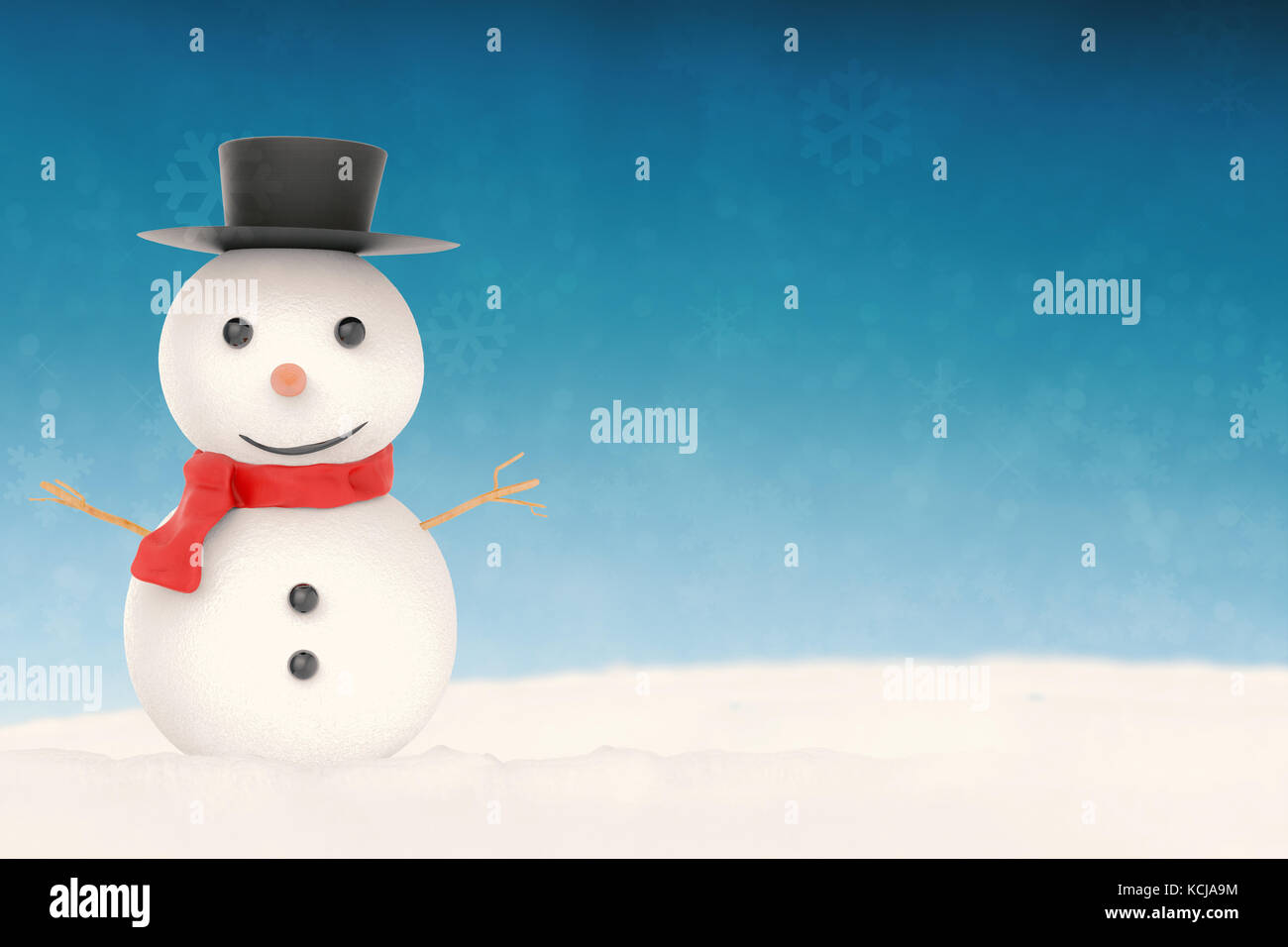 3d rendering smiling snowman Stock Photo - Alamy