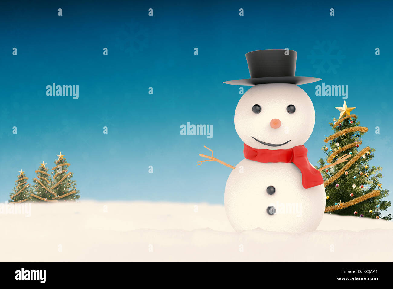 3d rendering smiling snowman Stock Photo - Alamy