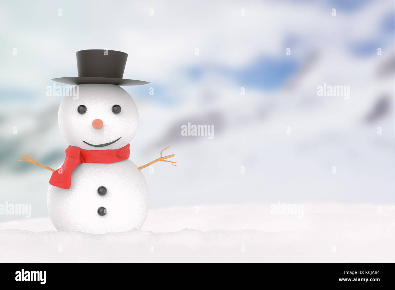 3d rendering smiling snowman Stock Photo - Alamy