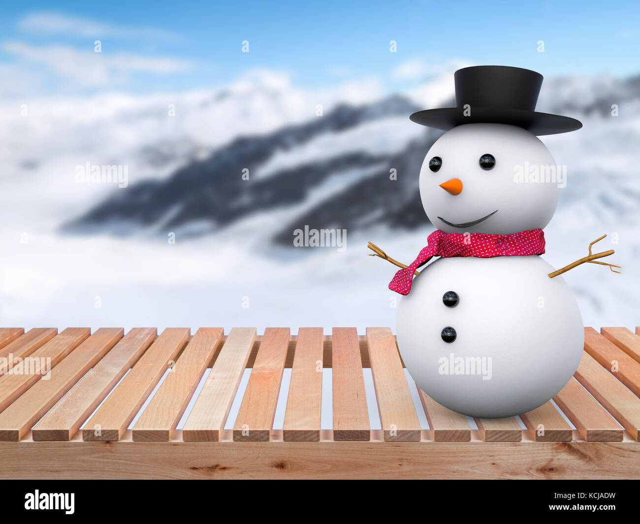 3d rendering smiling snowman Stock Photo - Alamy