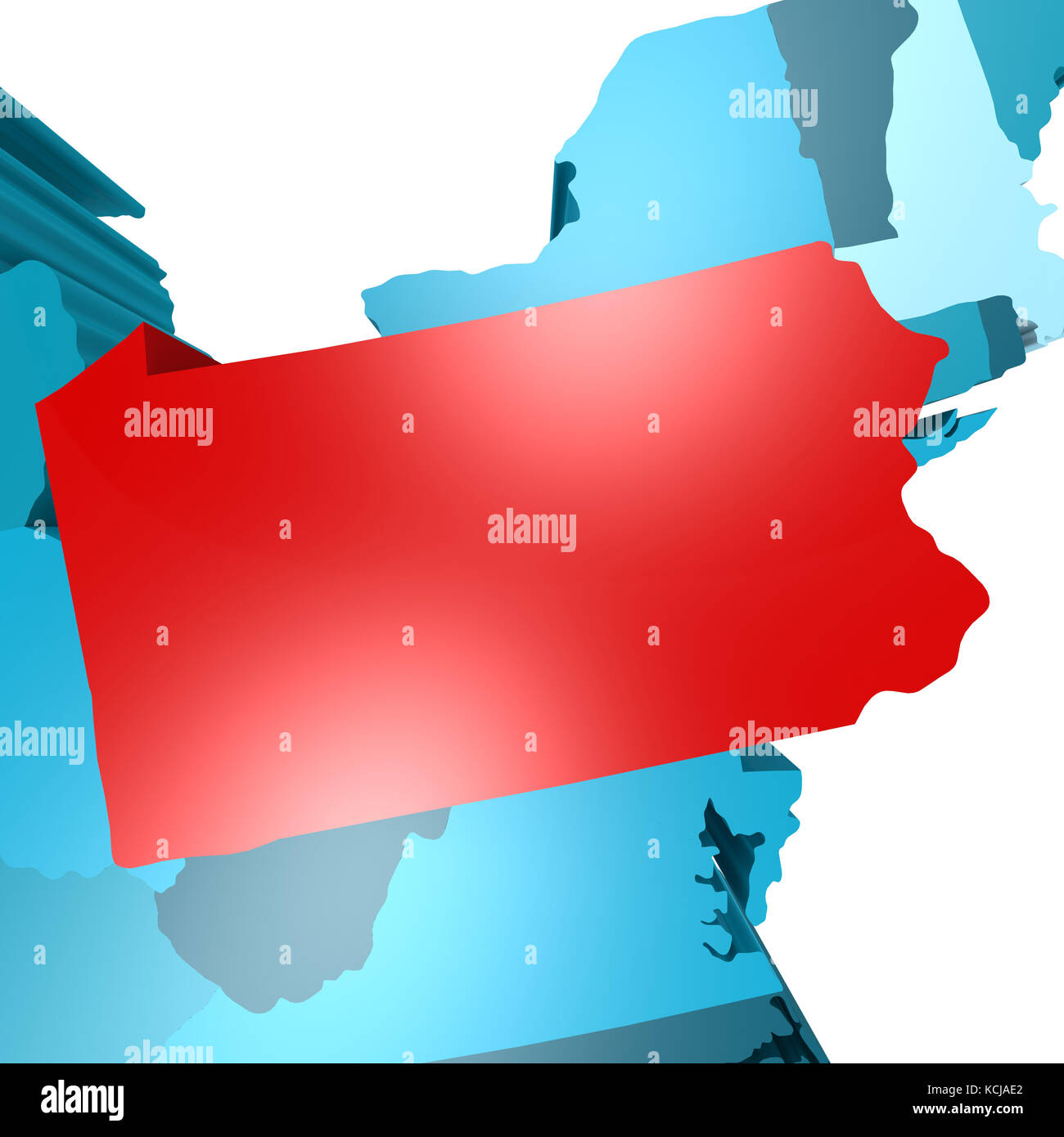 Pennsylvania map on blue USA map image with hi-res rendered artwork ...