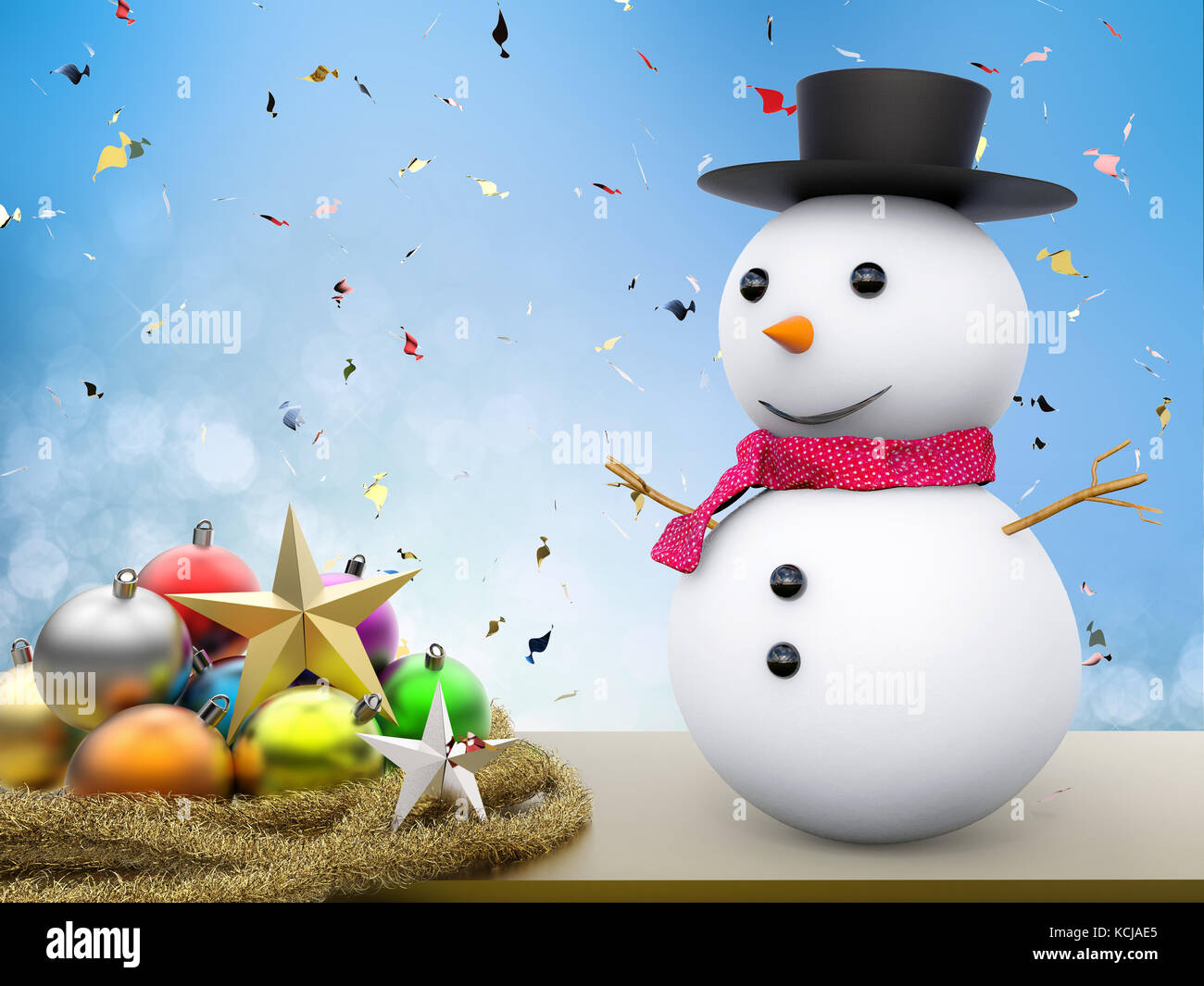 3d rendering smiling snowman Stock Photo - Alamy