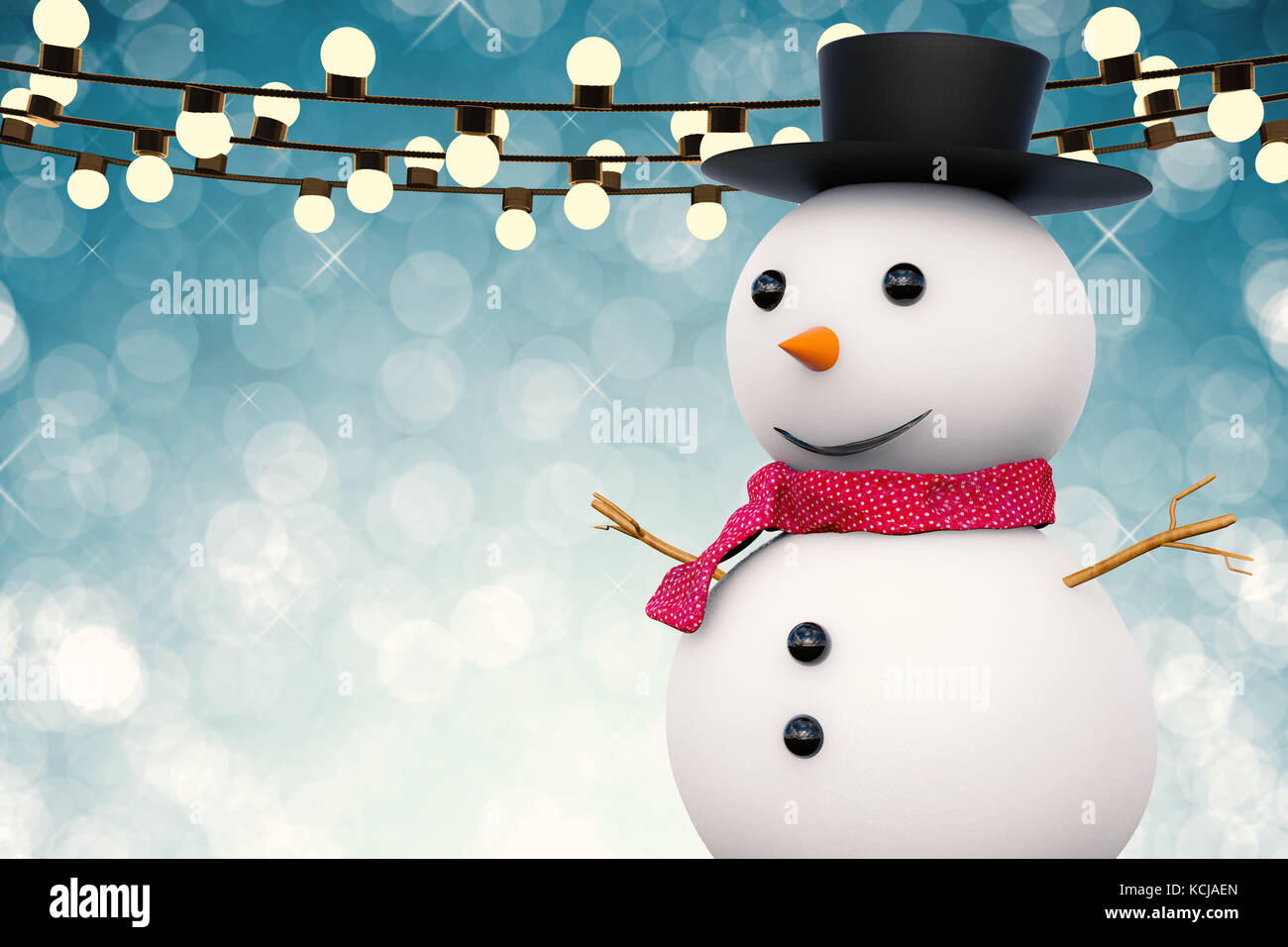 3d rendering smiling snowman Stock Photo - Alamy