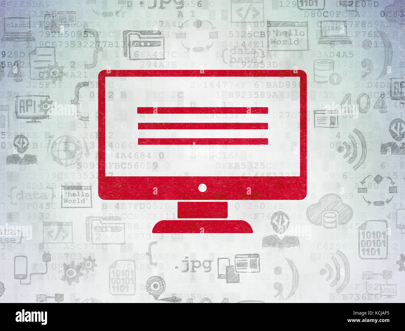 Software concept: Monitor on Digital Data Paper background Stock Photo ...