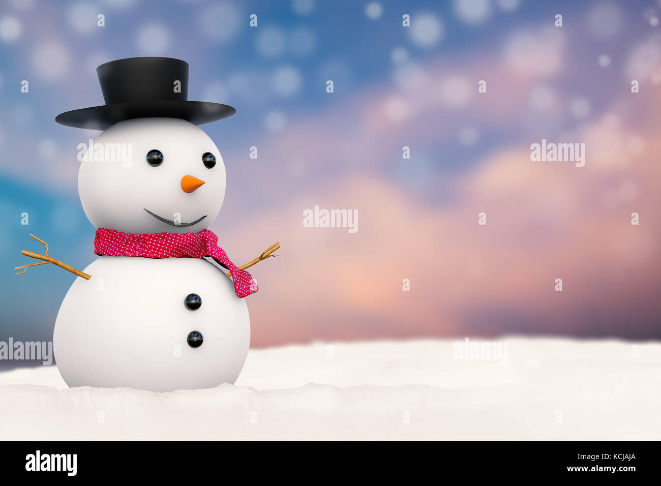 3d rendering smiling snowman Stock Photo - Alamy