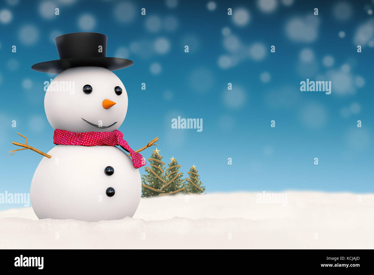 3d rendering smiling snowman Stock Photo - Alamy