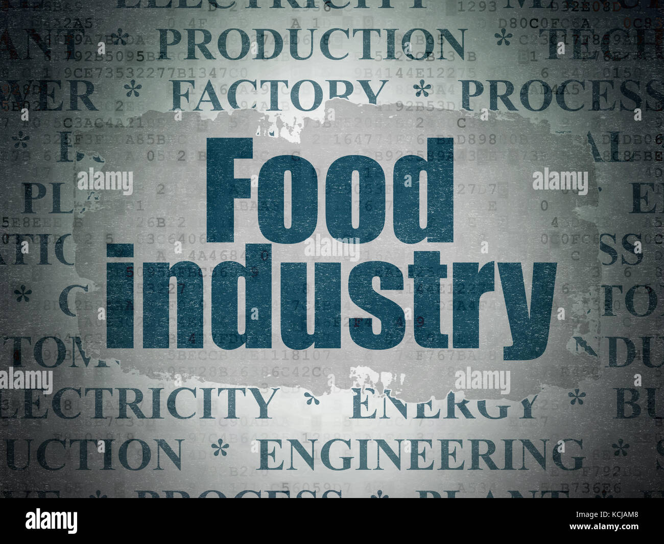 Manufacuring concept: Food Industry on Digital Data Paper background ...