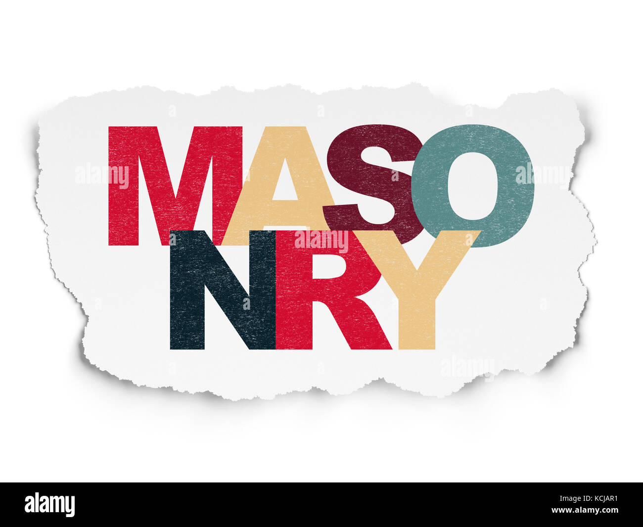 Constructing concept: Masonry on Torn Paper background Stock Photo - Alamy