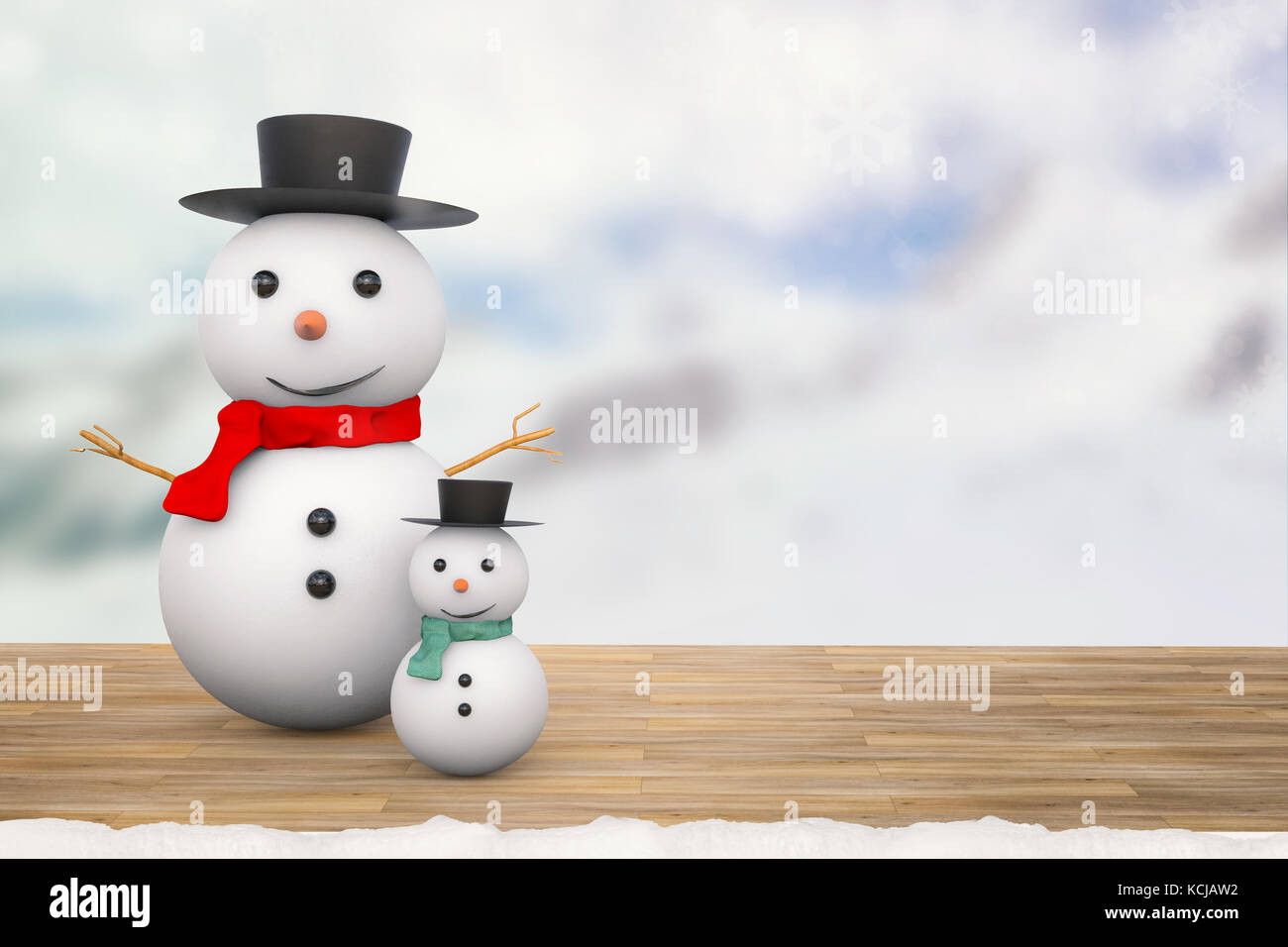 3d rendering smiling snowman Stock Photo - Alamy