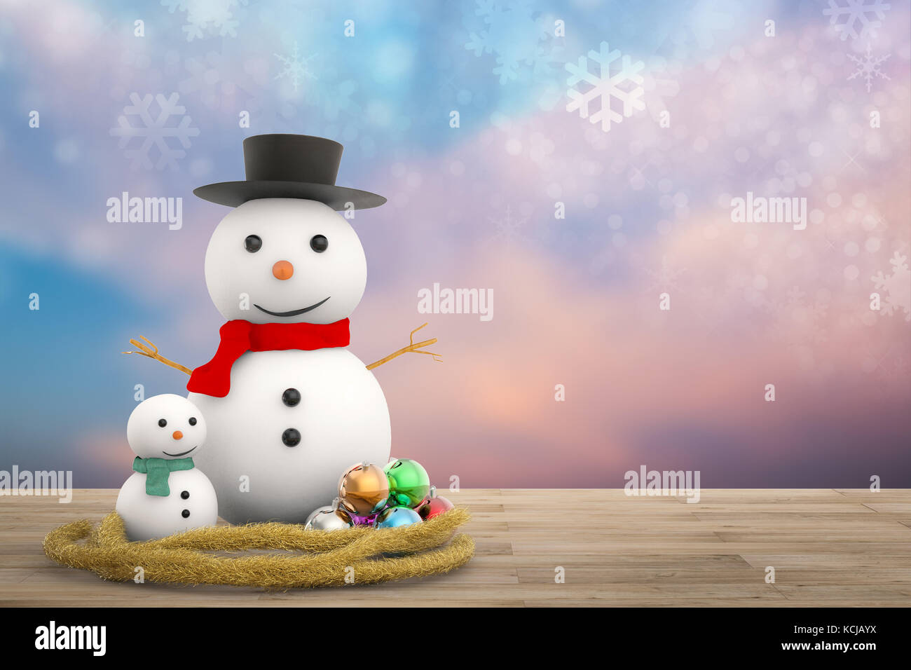 3d rendering smiling snowman Stock Photo - Alamy
