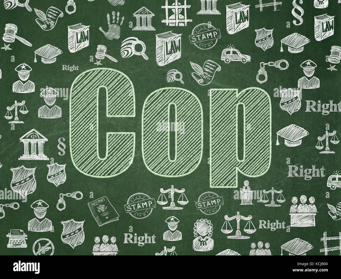 Law concept: Cop on School board background Stock Photo - Alamy